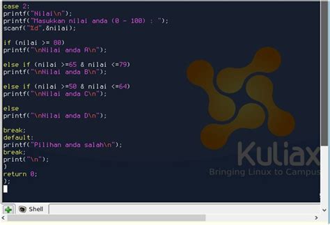 Membuat Program Menu Dengan Bahasa C Menggunakan Kuliax 60