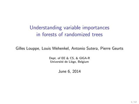 Understanding Variable Importances In Forests Of Randomized Trees Pdf