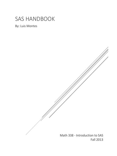 Sas Handbook By Luis Montes Pdf Sas Software Regression Analysis