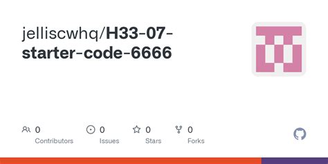 Github Jelliscwhqh33 07 Starter Code 6666
