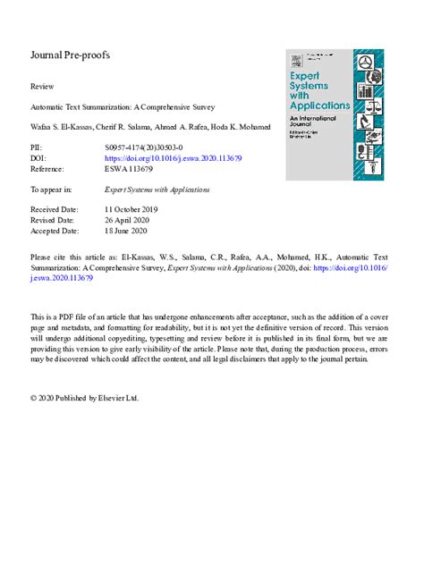 Pdf Automatic Text Summarization A Comprehensive Survey