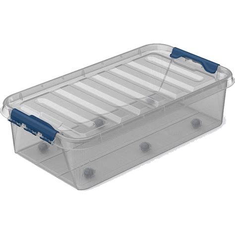 Ящик хозяйственный 35 л, с крышкой, на колесах, Полимербыт, Профи ...