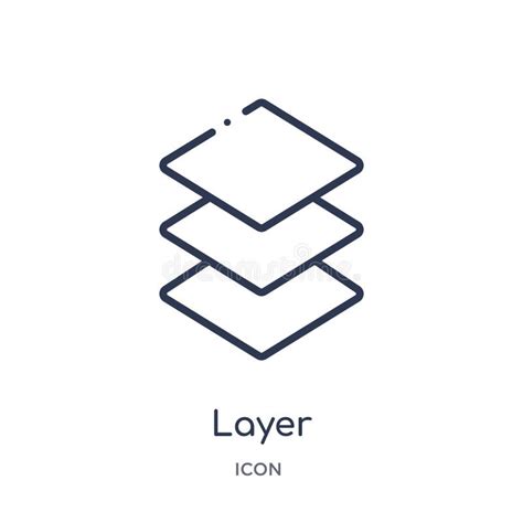 Linear Layer Icon From Geometry Outline Collection Thin Line Layer Icon Isolated On White