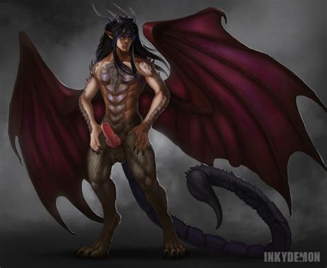 Rule 34 Demon Demon Ears Demon Wings Full Body Horns Humanoid Incubus Inkydemon Knot Male Male