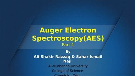 Pdf Auger Electron Spectroscopy