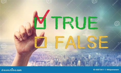 True Or False Checkbox With Hand Stock Image Image Of Choose Drawing 43873611