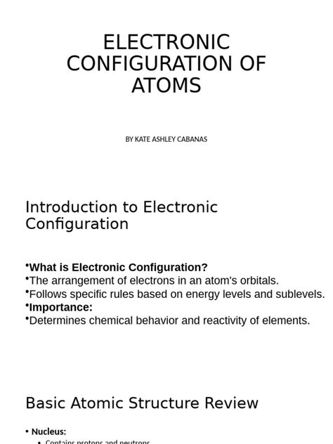 Electronic Configuration Of Atoms Pdf