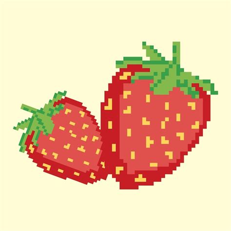 과일 픽셀 아트 프리미엄 벡터