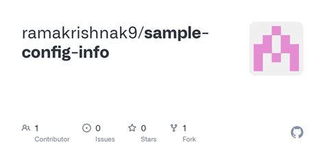 github ramakrishnak9 sample config info