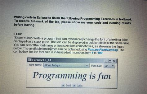 Solved Writing Code In Eclipse To Finish The Following