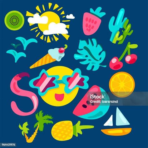 벡터 열 대 여름 패치 설정 모양 낙서 스타일 과일 그리고 장과입니다 여자 패션 달콤한 Patchworks 디자인입니다 좋은 만화 스티커입니다 재미 있는 배지 갈매기에 대한