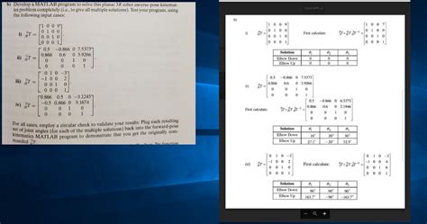 Solved B Develop A MATLAB Program To Solve This Planar R Chegg Com