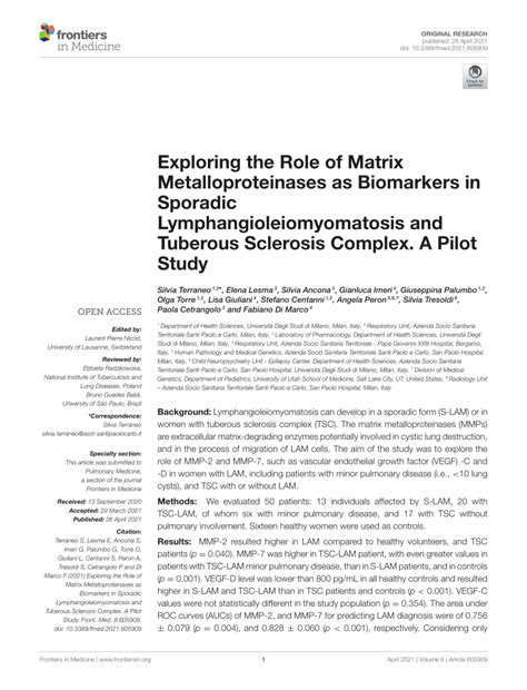 Pdf Exploring The Role Of Matrix Metalloproteinases As Biomarkers In Sporadic