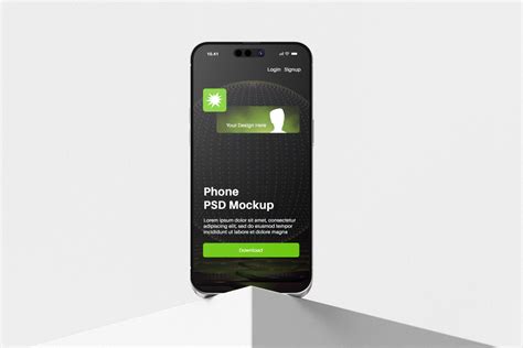Realistic Mobile Smartphone Gadget Device Display Screen Mockup In Modern Minimal Scene 34447268 Psd