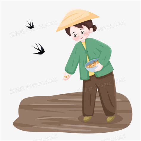 谷雨之手绘卡通播种的人物图片免费下载 PNG素材 编号vd9ip3g8l 图精灵
