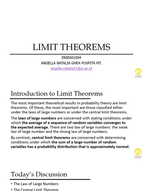 Week 16 L13 Limit Theorems Pdf Expected Value Measure Theory