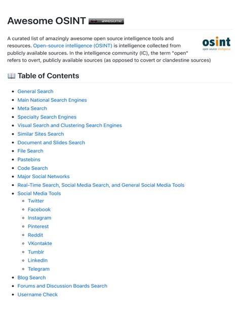 Open Source Intelligence Osint Pdf World Wide Web Internet And Web