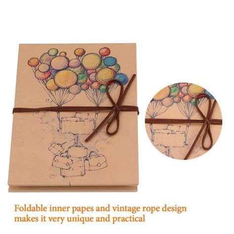 Ren Vintage Style Ballon Cover Accordéon Pliable Album Diy Scrapbook À
