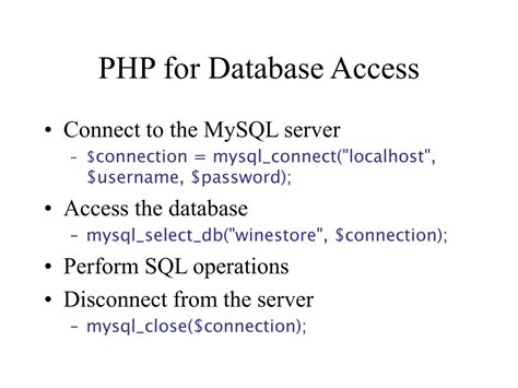Ppt Database Access With Php And Mysql Powerpoint Presentation Free