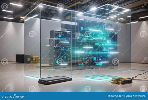 Artificial Intelligence Processor Neon Glow AI Generation Stock Illustration Illustration