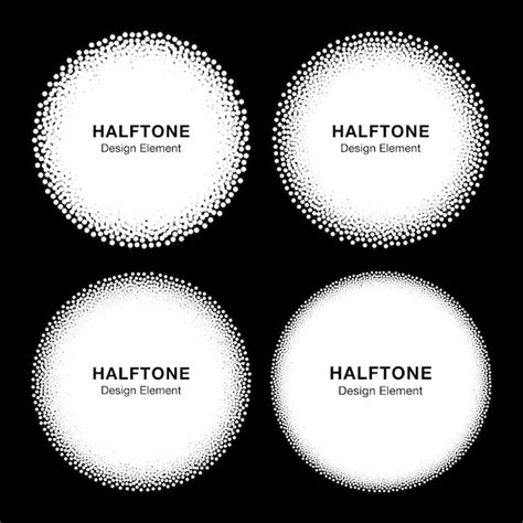 Premium Vector Set Of White Abstract Halftone Dots Circles Circular