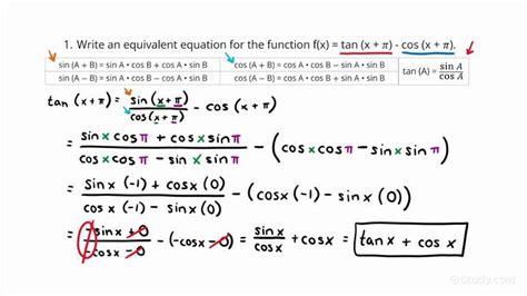 Determine Equivalent Equations Given Symmetry And Periodicity Of