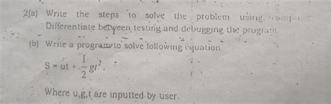 Solved A Write The Steps Io Solve The Problen Using Chegg Com