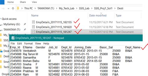 SSIS Package To Create A Tab Delimited Flat File With Current Date Time