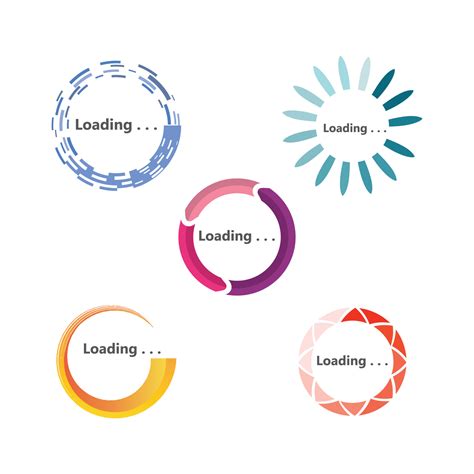 Striped Loading Circle Flat Style Icon Design Progress Upload Interface 9157111 Vector Art At