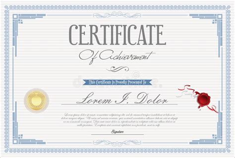 Certificate Or Diploma Retro Template Stock Vector Illustration Of Note T 149780159