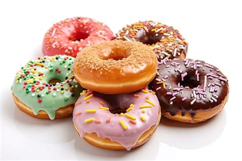Premium Ai Image Fresh Assorted Homemade Gourmet Glazed Donuts On
