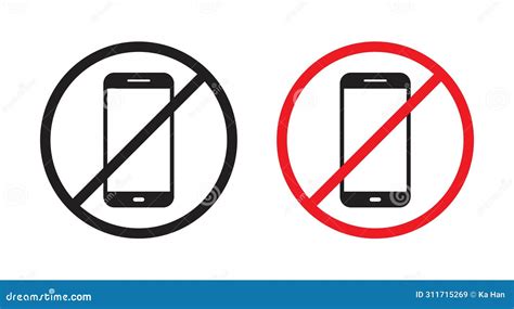 No Cellphone Area Sign Icon Turn Off Smartphone Symbol Stock Vector Illustration Of Mobile