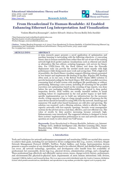 Pdf From Hexadecimal To Human Readable Ai Enabled Enhancing Ethernet Log Interpretation And
