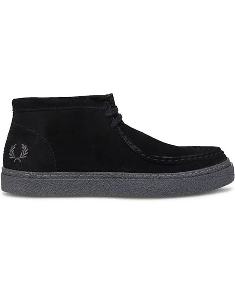 Fred Perry Suede Dawson Mid In Black For Men Lyst