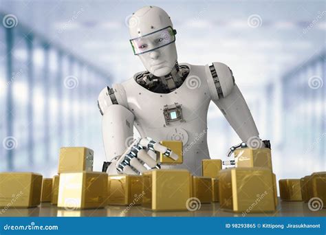 Robot Playing Puzzle Stock Illustration Illustration Of Calculate
