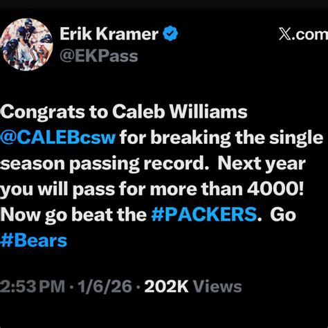 Chicago Bears Legend Erik Kramer Is Now On Twitter And Hes Giving