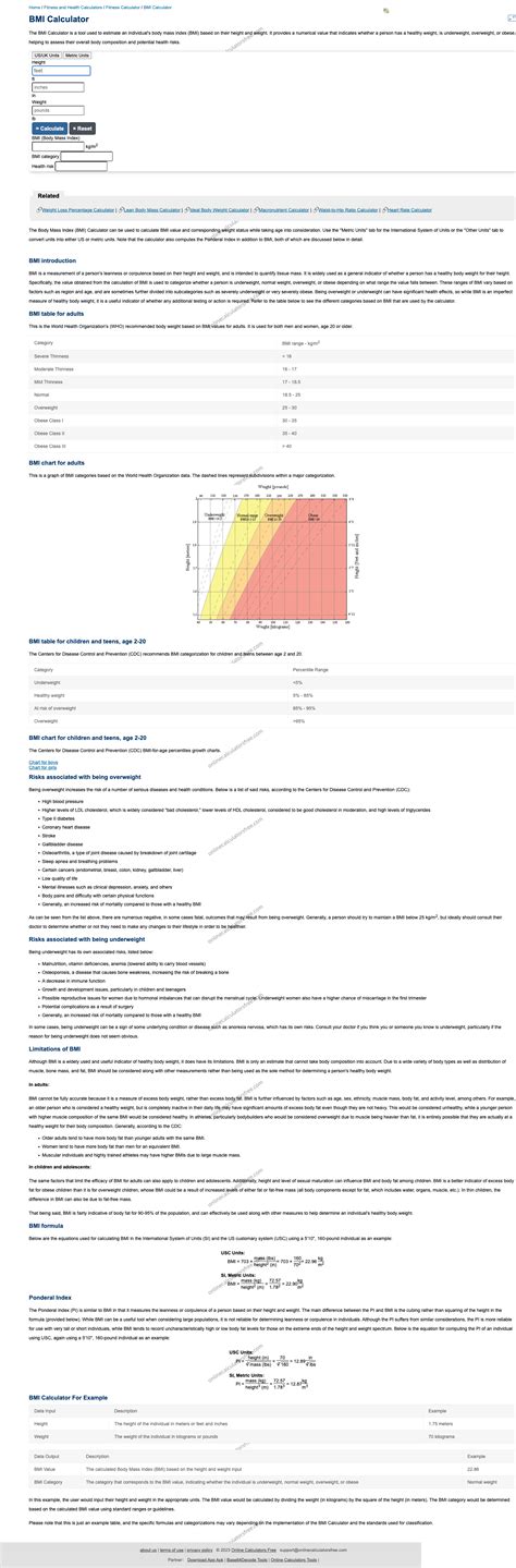 Bmi Calculator Online Free And Accurate Calculatorfree