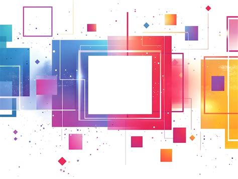 Flat Holographic Geometric Border Design With Modern Shapes Stylish Open Space For Text In