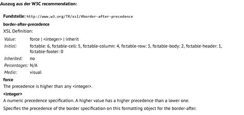 XSL FO Border After Precedence Data Type GmbH