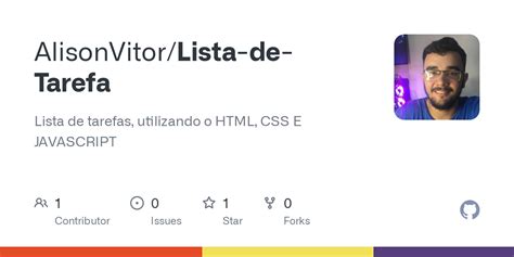 Github Alisonvitorlista De Tarefa Lista De Tarefas Utilizando O