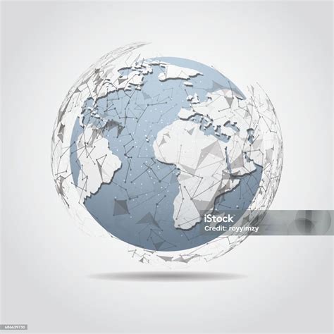 글로벌 네트워크 연결입니다 세계 지도 포인트와 라인 구성의 개념은 글로벌 비즈니스 벡터 일러스트 레이 션 3차원 형태에 대한 스톡 벡터 아트 및 기타 이미지 Istock