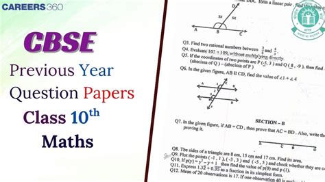 Cbse Previous Year Question Papers Class 10 Maths With Solutions