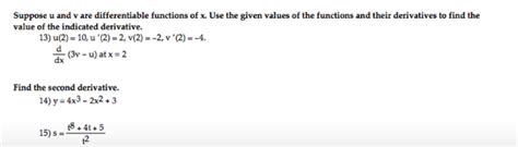 Solved Suppose U And V Are Differentiable Functions Of X Chegg Com