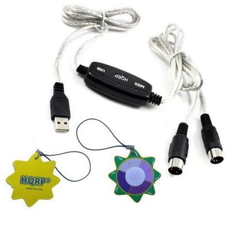 HQRP USB IN OUT MIDI Interface Cable Converter PC To Music Keyboard Adapter Cord For Acorn