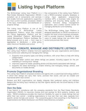 Fillable Online Listing Input Platform Fax Email Print PdfFiller
