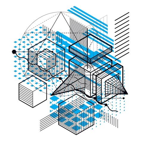 Premium Vector Abstract 3d Shapes Composition Vector Isometric