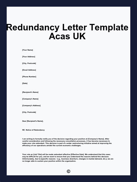 Redundancy Letter Template Acas Uk
