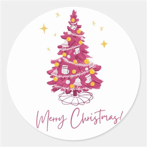 Merry Christmas Classic Round Sticker Zazzle