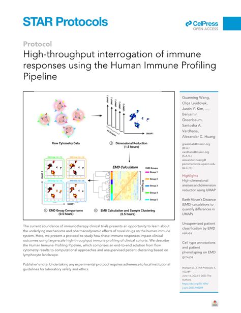 Pdf High Throughput Interrogation Of Immune Responses Using The Human