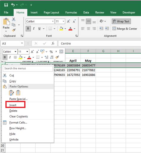 Inserting And Deleting Columns Or Rows In Excel Creative Blog